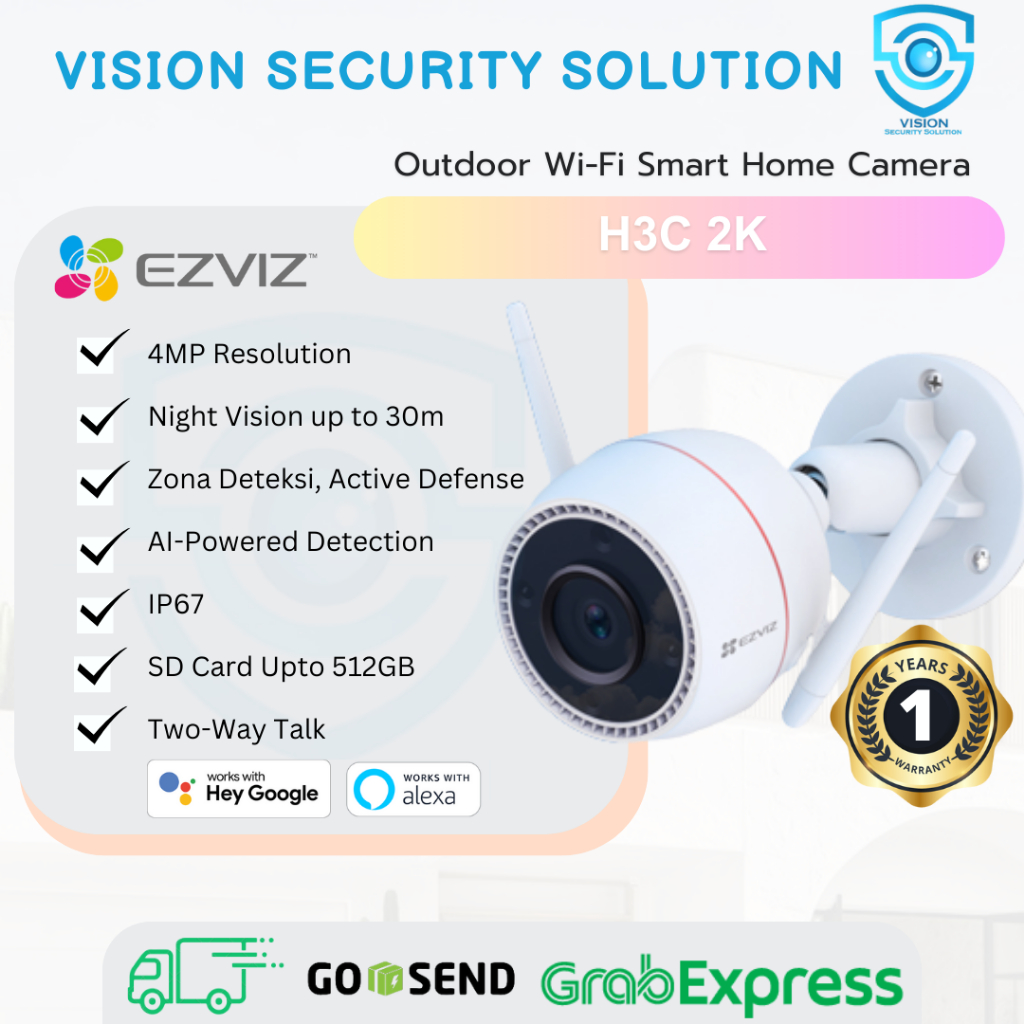 Jual Ezviz H3C 2K CS-H3C CCTV IP Wireless by Hikvision Outdoor Two-Way ...