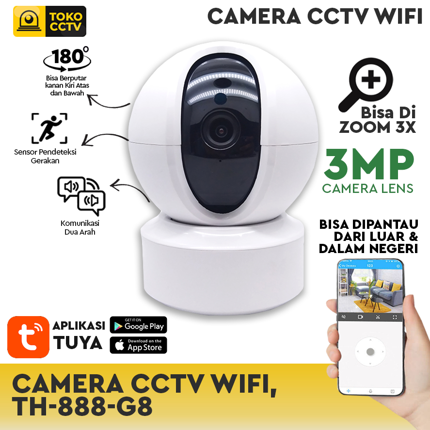 Jual Kamera CCTV, Camera CCTV Wifi/IP 3MP Smart IP Camera Full HD ...