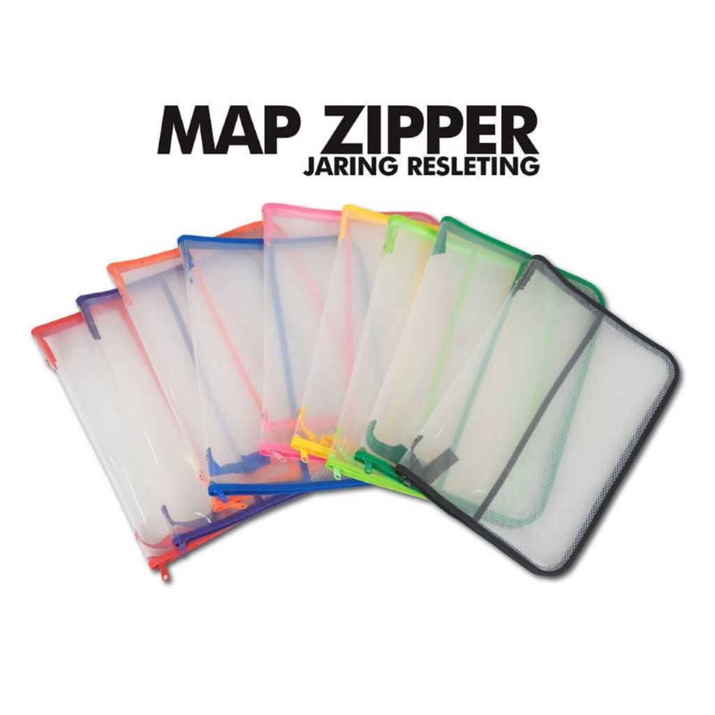 Jual Map Plastik Resleting Warna / Zipper Bag / Jaring Seleting Kantor ...