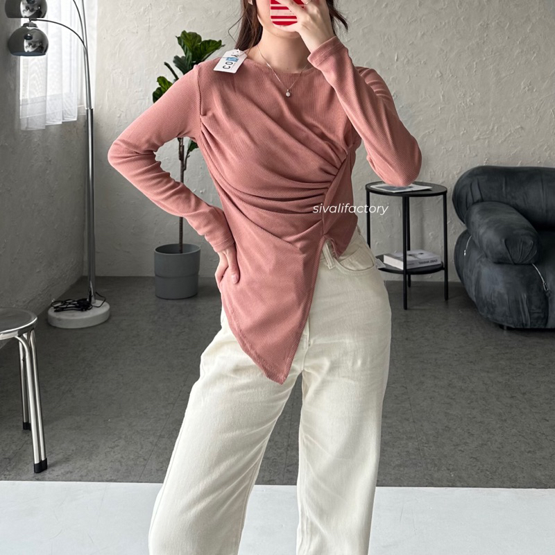 Jual SIVALI Zia Knit Top | Atasan Knit Wanita - Korean Top - Baju Knit Wanita Lengan Panjang ...