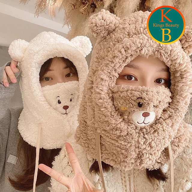 Jual Topi Masker Teddy Bear / Set Topi KuplukSyal / Topi Lucu Bahan ...