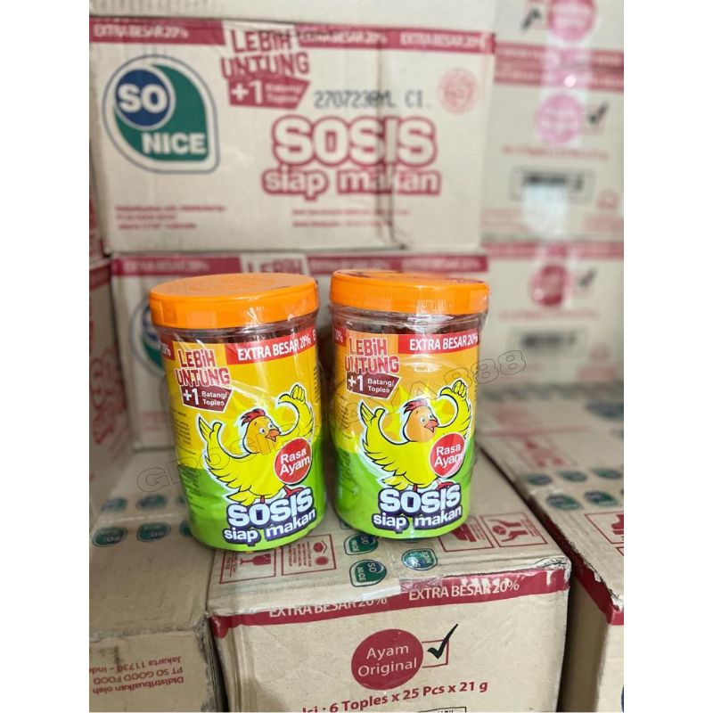 Jual Sosis So Nice Ayam & Sapi 1 Dus isi 6 Toples | Shopee Indonesia