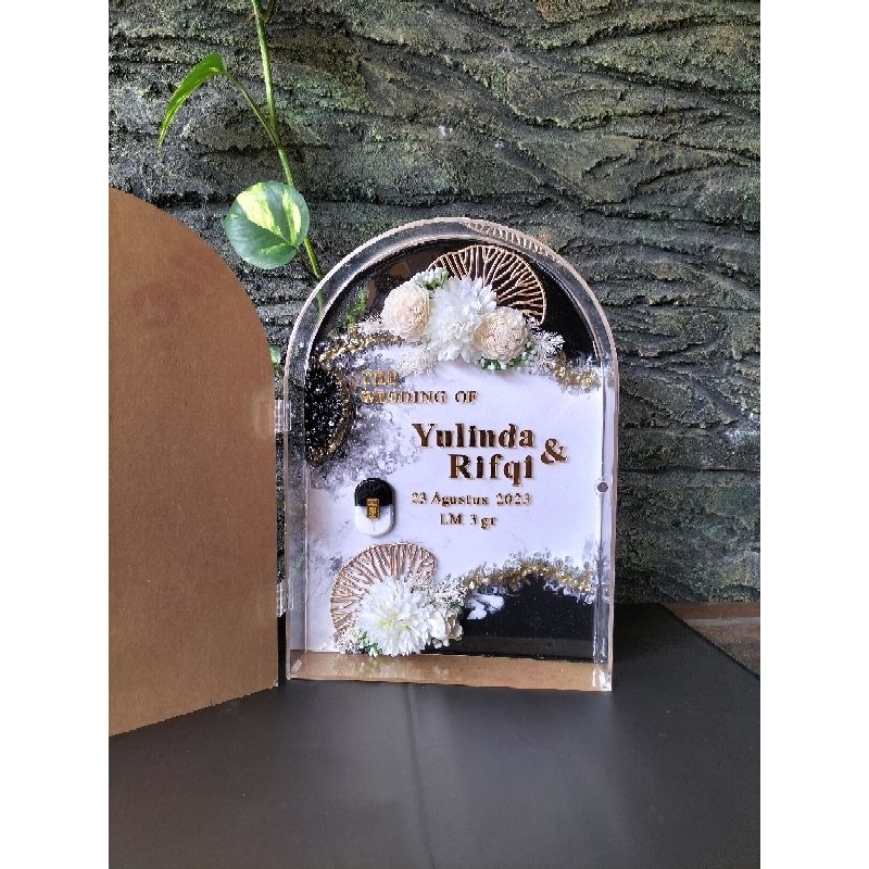 Jual Mahar Pernikahan Resin Dome Full Akrilik Bingkai 3D | Shopee Indonesia