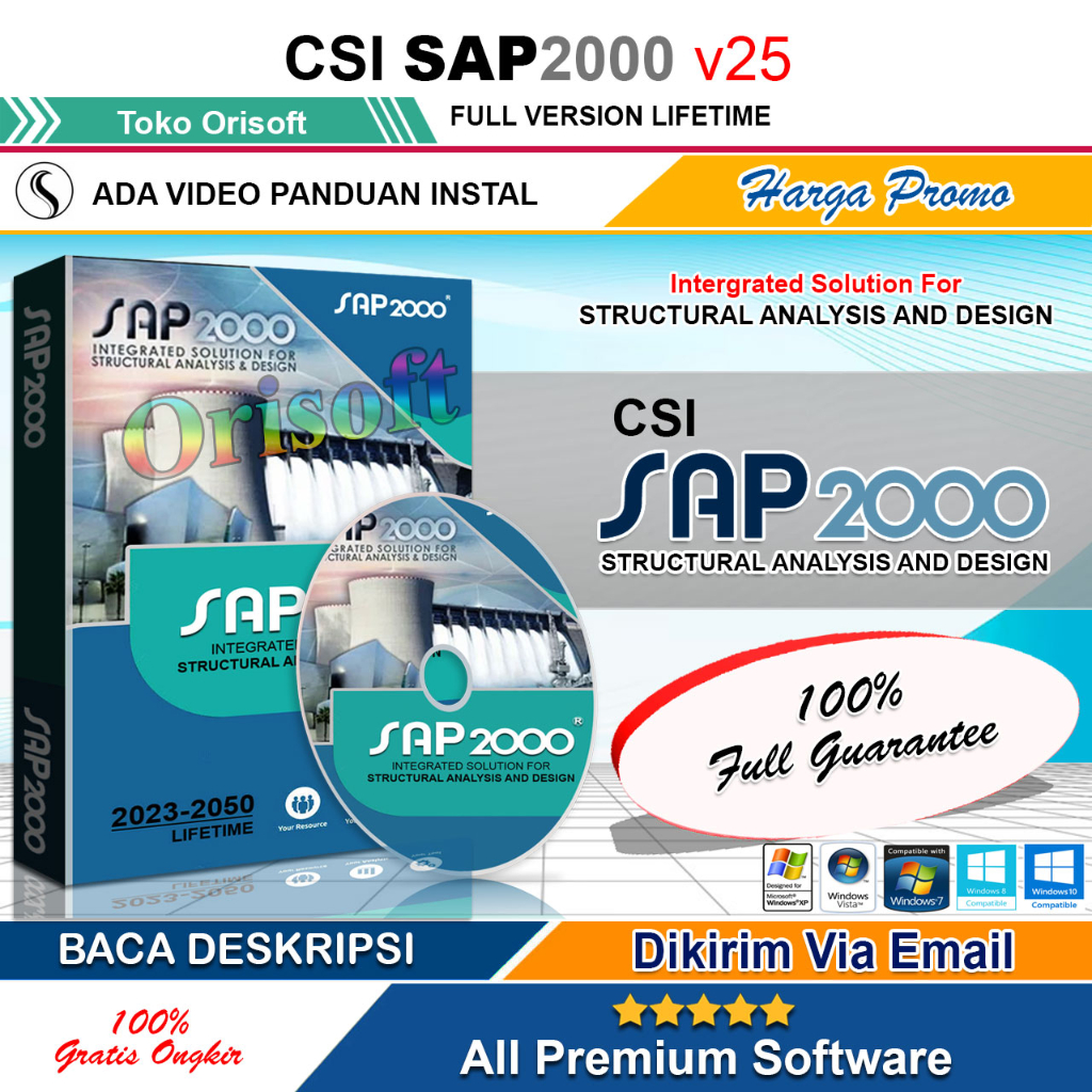 Jual CSI SAP 2000 Ultimate SAP2000 v25 Terbaru 2023 Full version + Video Cara Instal | Shopee ...