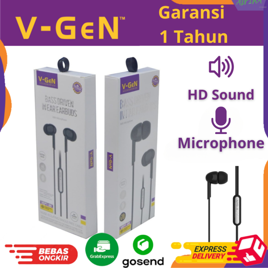 Jual VGEN HEADSET V-GEN VEP1-09 Wired Handsfree Earphone HD Sound ...
