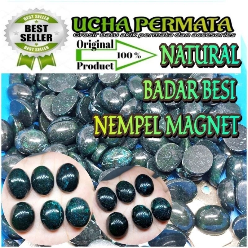 Jual batu akik badar besi nempel magnet / badar besi hijau hitam ...