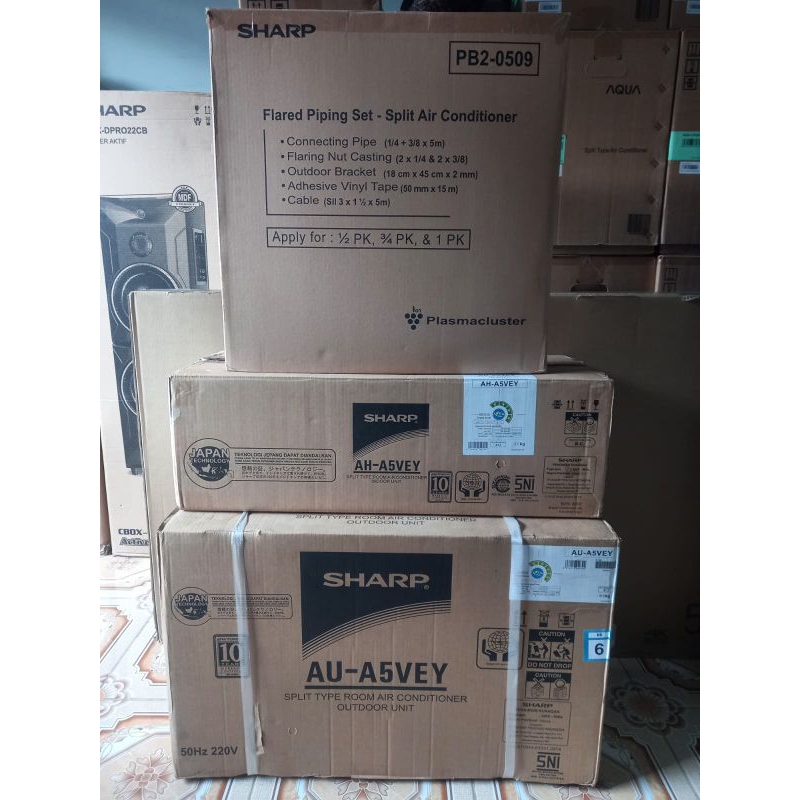 Jual TERMURAH! AC SHARP 1/2 PK AH-A5VEY + PEMASANGAN+ PIPA BRACKET ...