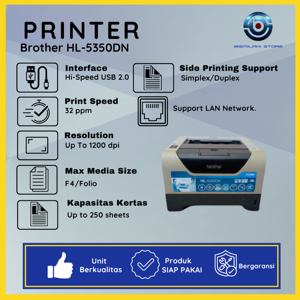 Jual Printer Laser Brother HL-5350DN Bisa Duplex dan Share Ke Jaringan ...
