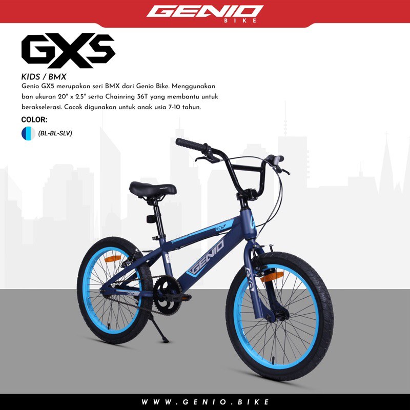 Jual Sepeda BMX 20 inch Genio GX5 Ban jumbo 2.50 | Shopee Indonesia