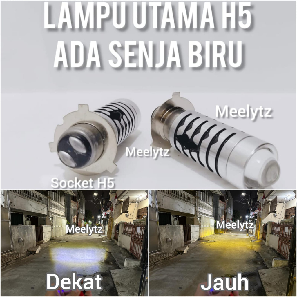 Jual Lampu Utama LED Laser jauh dekat H5 Plus Senja Biru AC DC | Shopee ...
