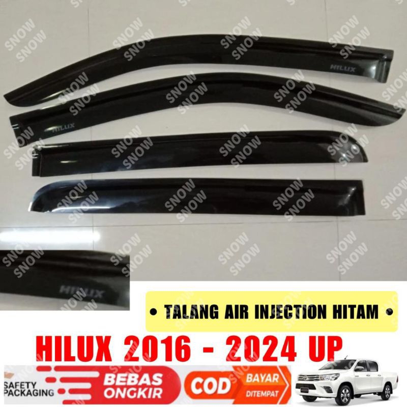 Jual Talang Air Hilux Revo 2016 2023 2024 2025 Up Side Visor Injection Hitam Premium | Shopee ...