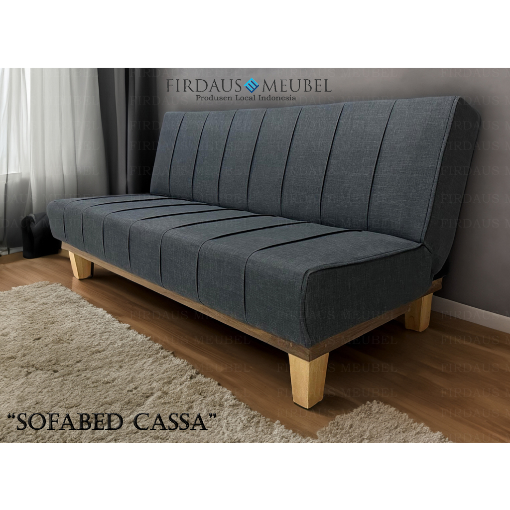 Jual 𝐅𝐢𝐫𝐝𝐚𝐮𝐬𝐌𝐞𝐮𝐛𝐞𝐥 | SofaBed Sofa Bed Cassa Minimalis List Kaki Kayu | Shopee Indonesia