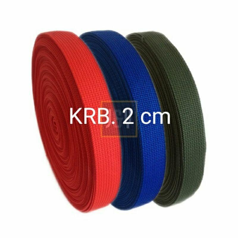 Jual bisban tali webbing tebal KRB02 ukuran 2 cm 1 rol panjang 27 meter ...