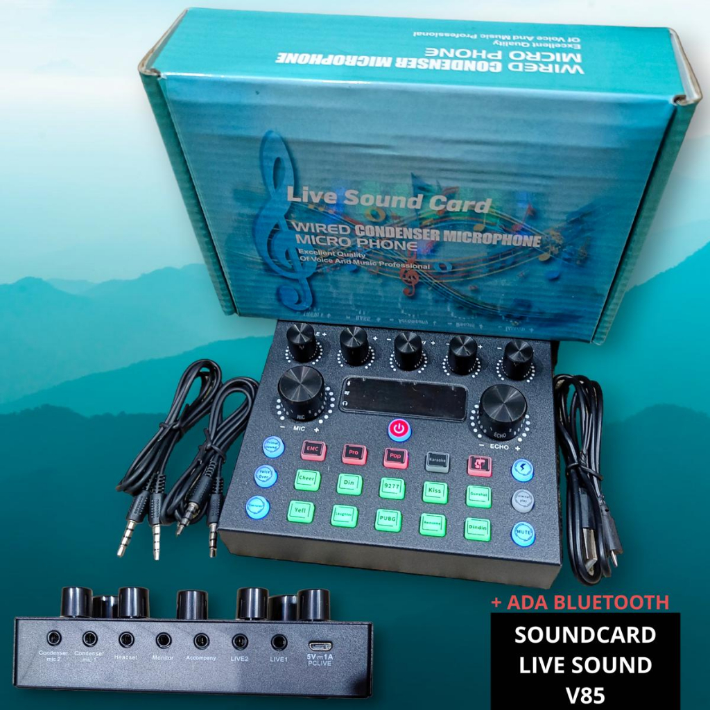 Jual Soundcard Live Sound Card V85 Live Audio Mixer Broadcast Recording ...