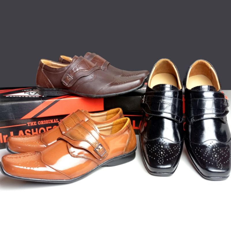 Jual Mr.LA Sepatu Kantor Pria Kulit Sepatu Pantofel Hitam Coklat Tan ...