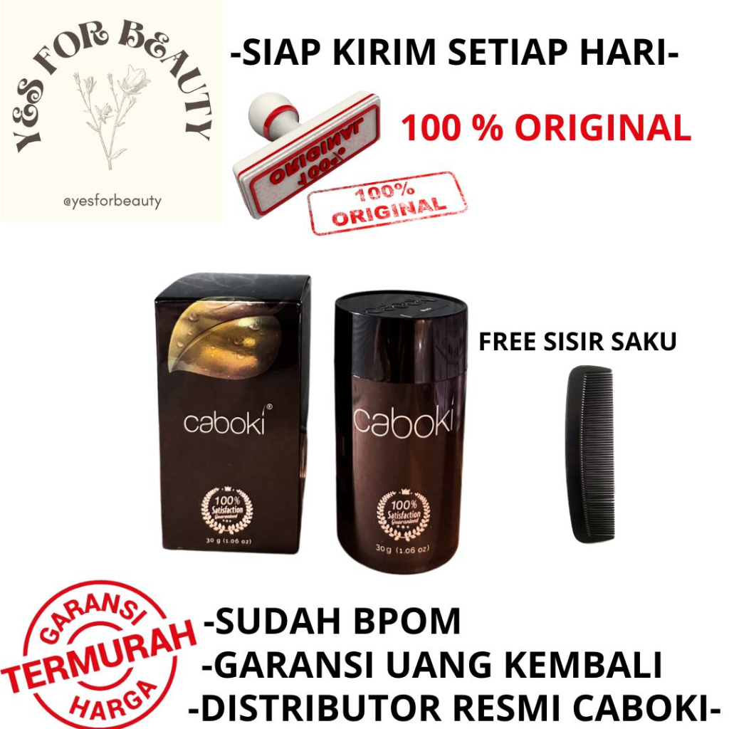 Jual CABOKI HAIR FIBER 30 GRAM ORIGINAL CABOKI PENEBAL RAMBUT FREE ...