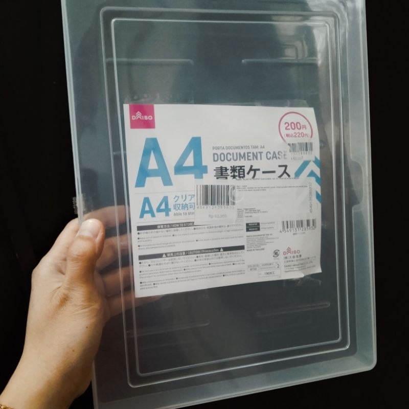 Jual Daiso document case A4 bahan plastik kotak box file surat majalah ...