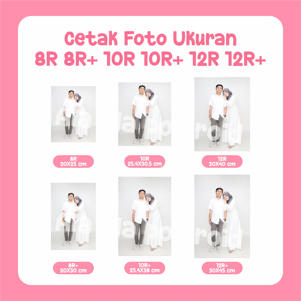 Jual CETAK FOTO UKURAN 8R 8R+ 10R 10R+ 12R 12R+ | laminasi glosy/doff ...