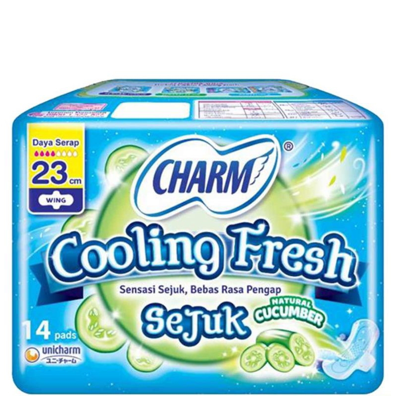 Jual Charm Cooling Fresh Cucumber 23cm Wing isi 14 pads | Shopee Indonesia
