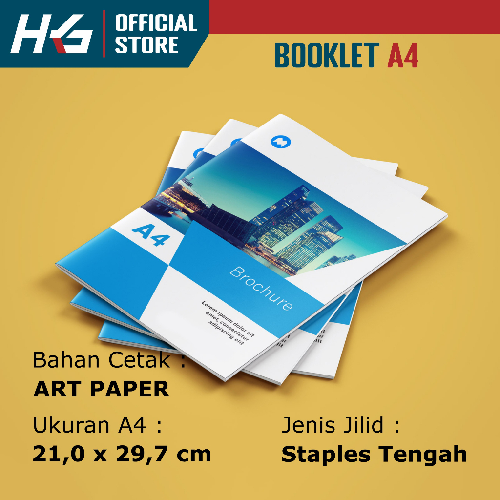 Jual Cetak Booklet Ukuran A4 Bolak Balik Full Warna Art Paper / HVS ...