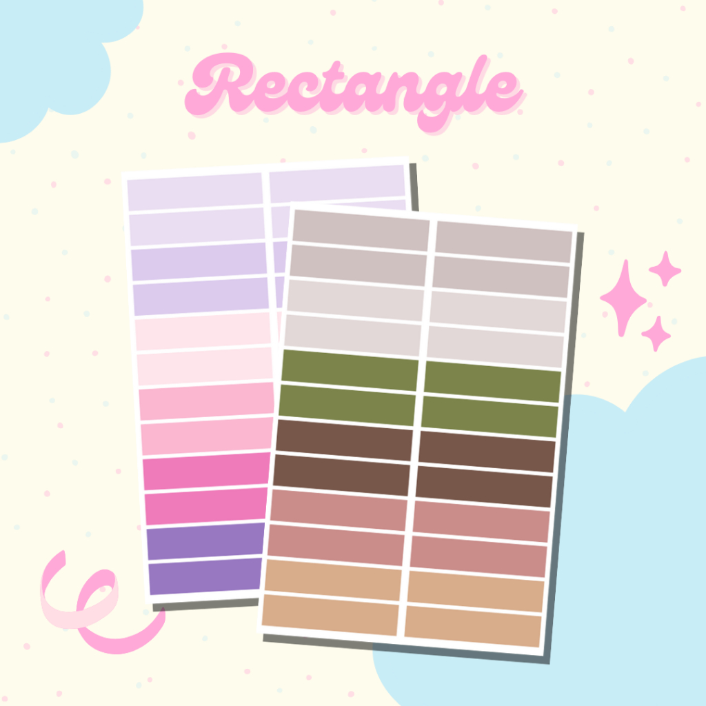 Jual Sticker stiker persegi panjang dekorasi / Sticker basic rectangle ...