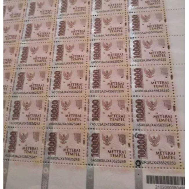 Jual Materai Pos 10000 10rb Asli Ada Lem dan Sinar UV | Shopee Indonesia