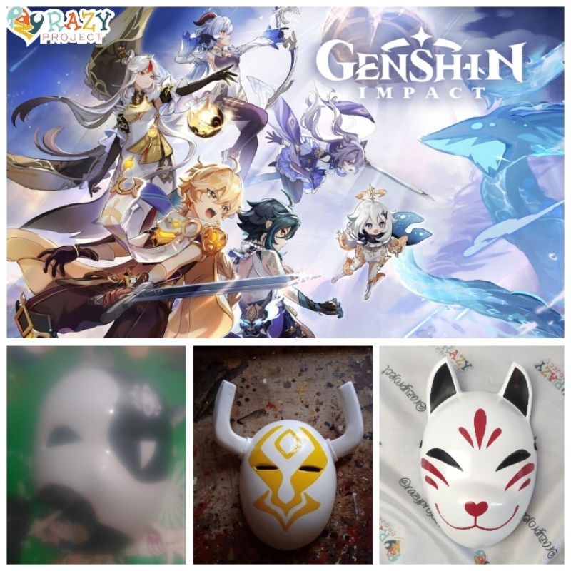 Jual Genshin Impact Kazari Hanachirusato Dottore Hilichurl Game Mask ...