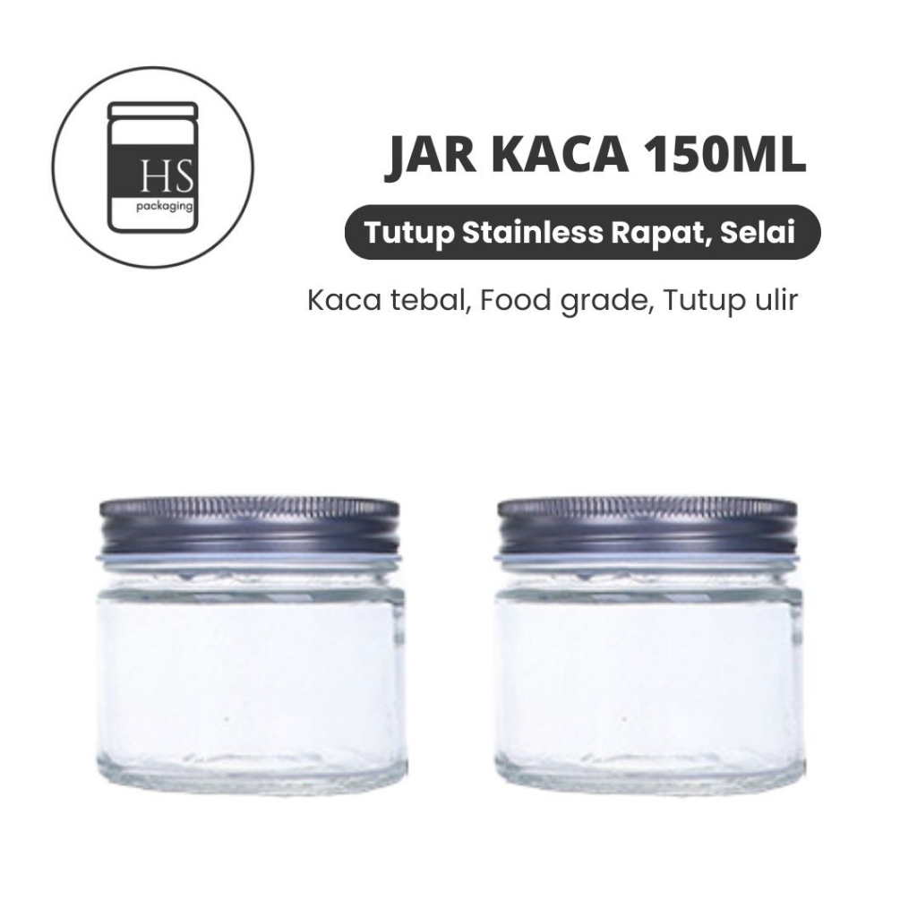 Jual HS PACKAGING - Tutup Stainless 150ml Jar Kaca | Shopee Indonesia
