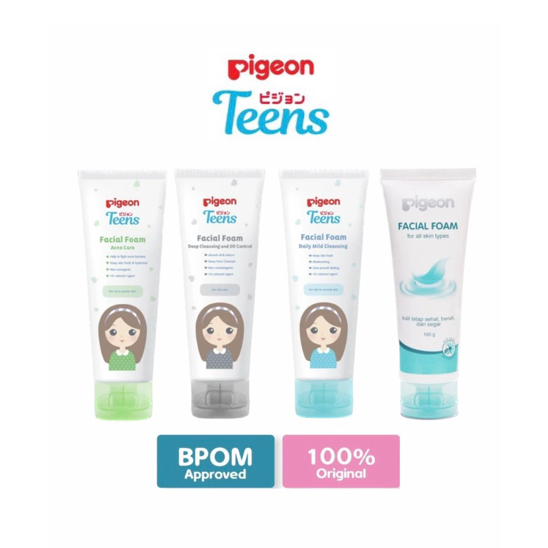 Jual Pigeon Teens Facial Foam All Skin, Daily Mild, Acne Care 100gr ...