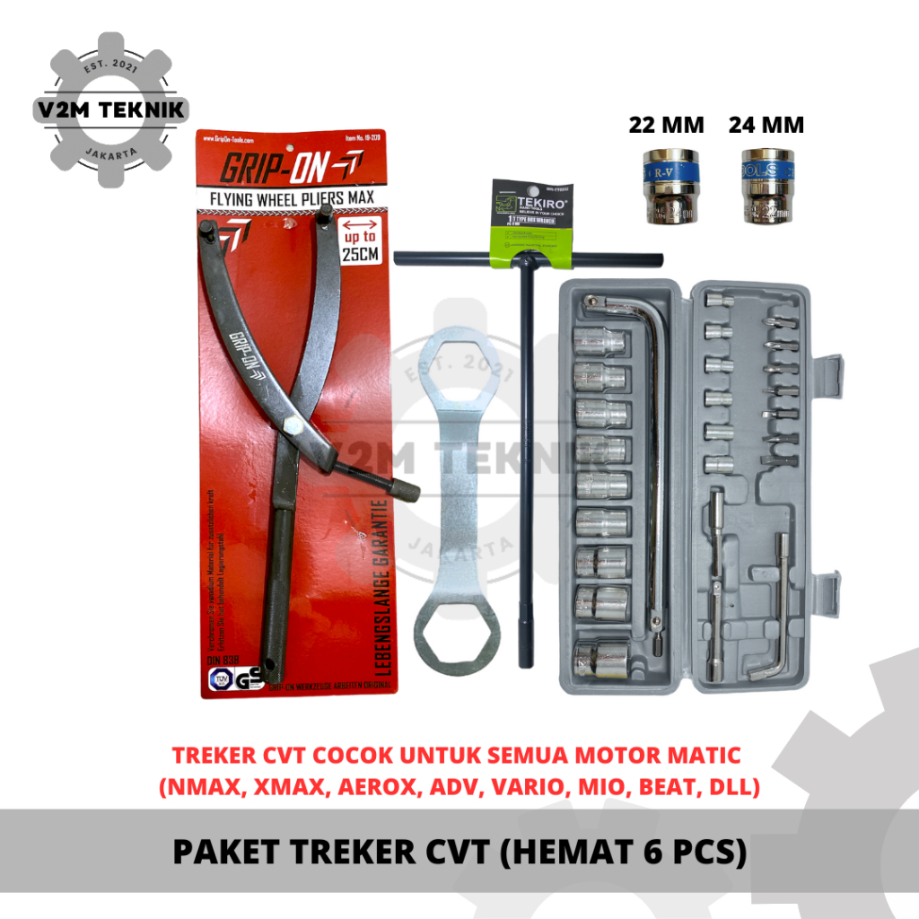Jual PAKET KOMPLIT HEMAT SET Treker CVT GRIP ON MAX / Paket Lengkap 6 Pcs Treker CVT + Kunci ...