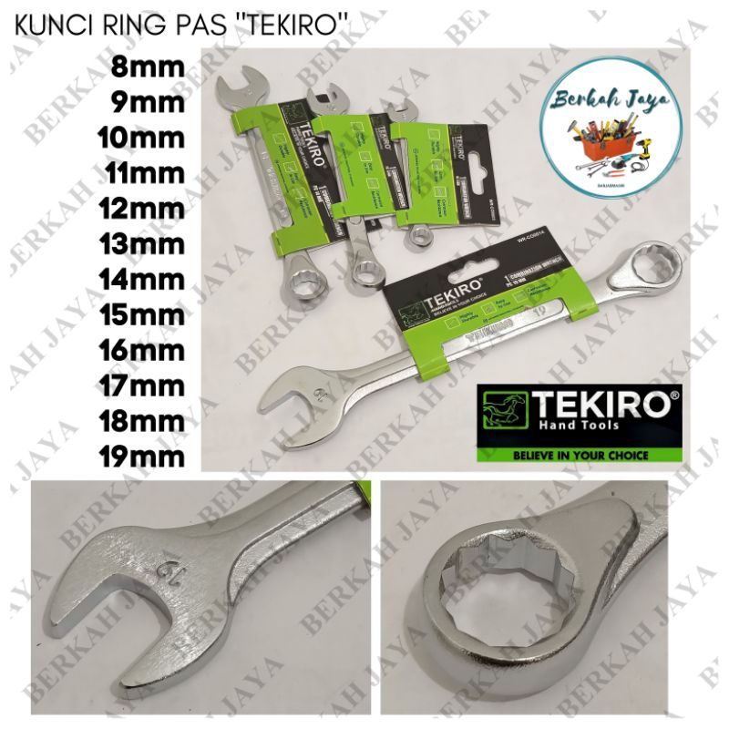 Jual Kunci Ring Pas TEKIRO Varian Ukuran 8MM - 19MM | Combinaton Wrench CRV | Kunci Kombinasi ...