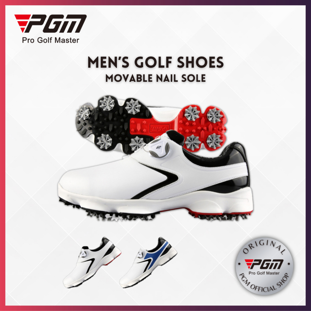 Jual PGM Sepatu Golf Pria Spike Men Golf Shoes Spiked FITGO Knob Lace ...