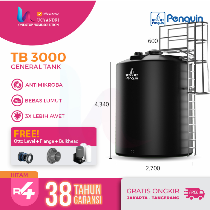 Jual Tangki Air Penguin TB 3000 | Toren Air Penguin 30000 Liter ...