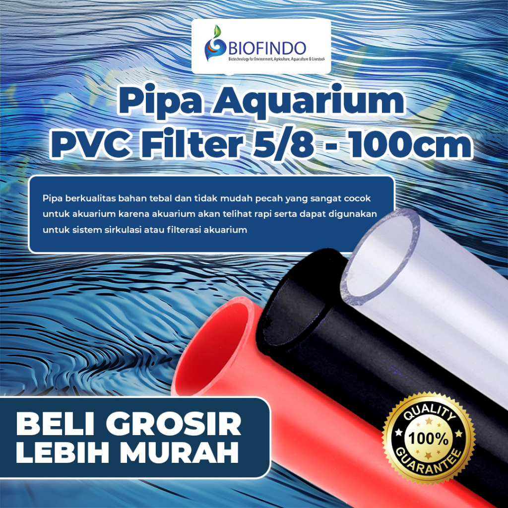 Jual Pipa Aquarium Hitam, Merah, dan Bening Filter PVC 5/8 100cm 50 PCS ...