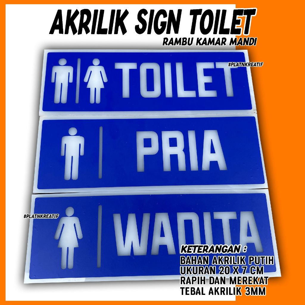Jual Aktif Toilet Pria / Wanita Rambu Kamar Mandi | Shopee Indonesia