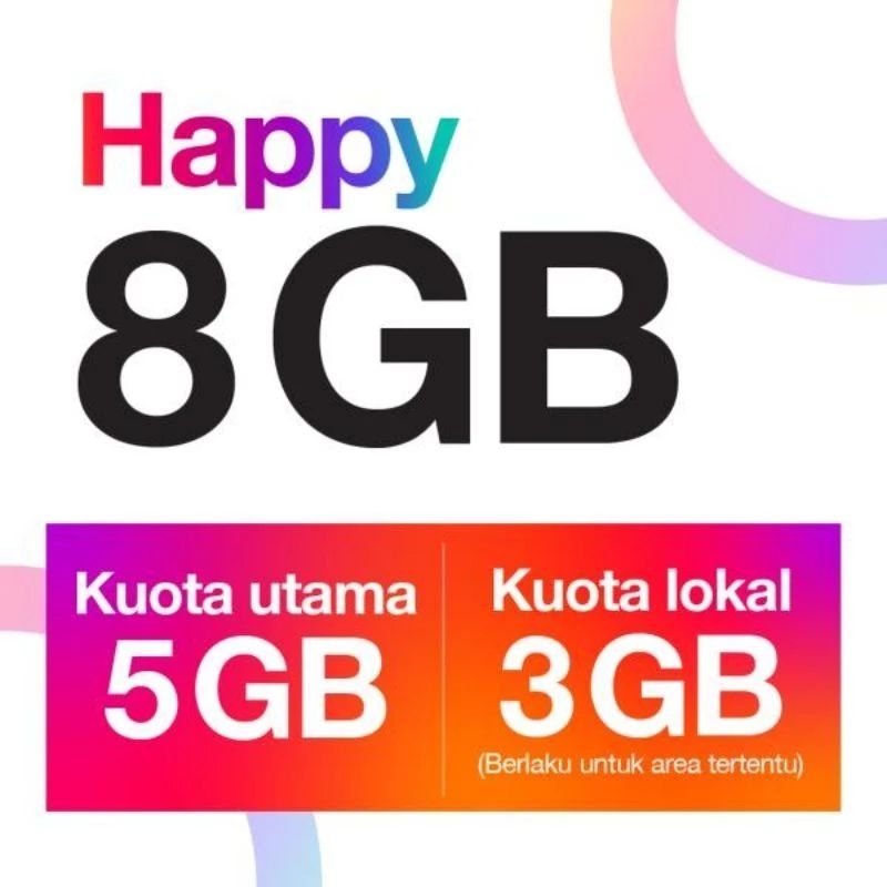 Jual PERDANA TRI HAPPY 8GB | Shopee Indonesia