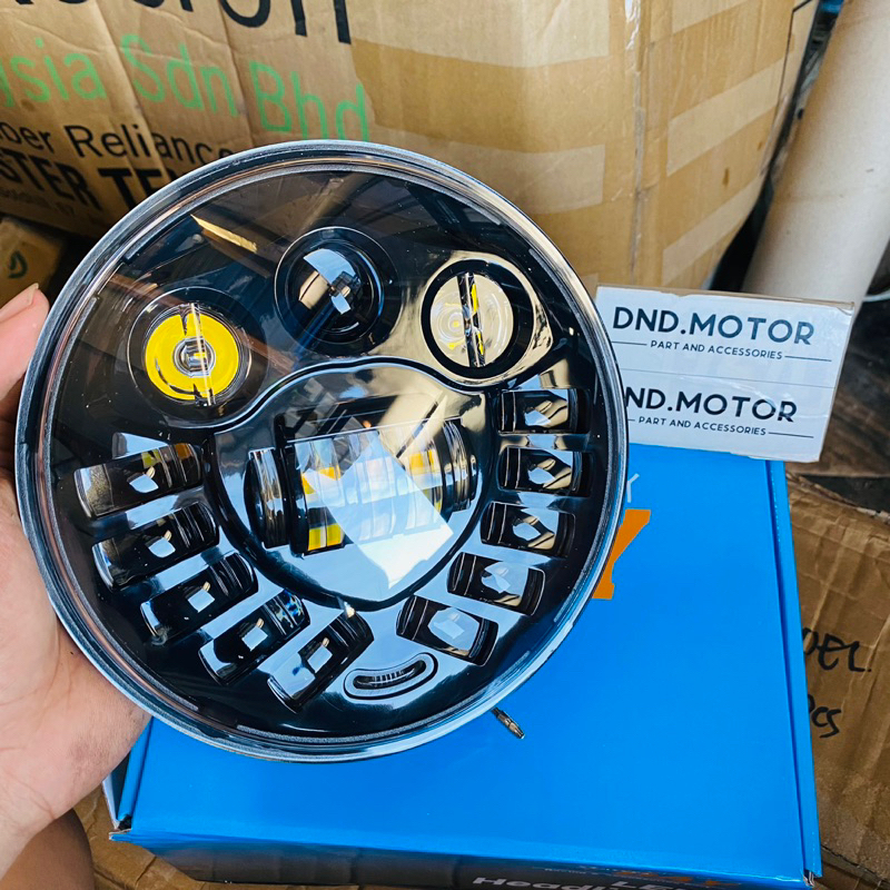 Jual LAMPU DEPAN 7 INCH DIM PUTI DAN KUNING IMPORT SENJA BIRU | Shopee ...