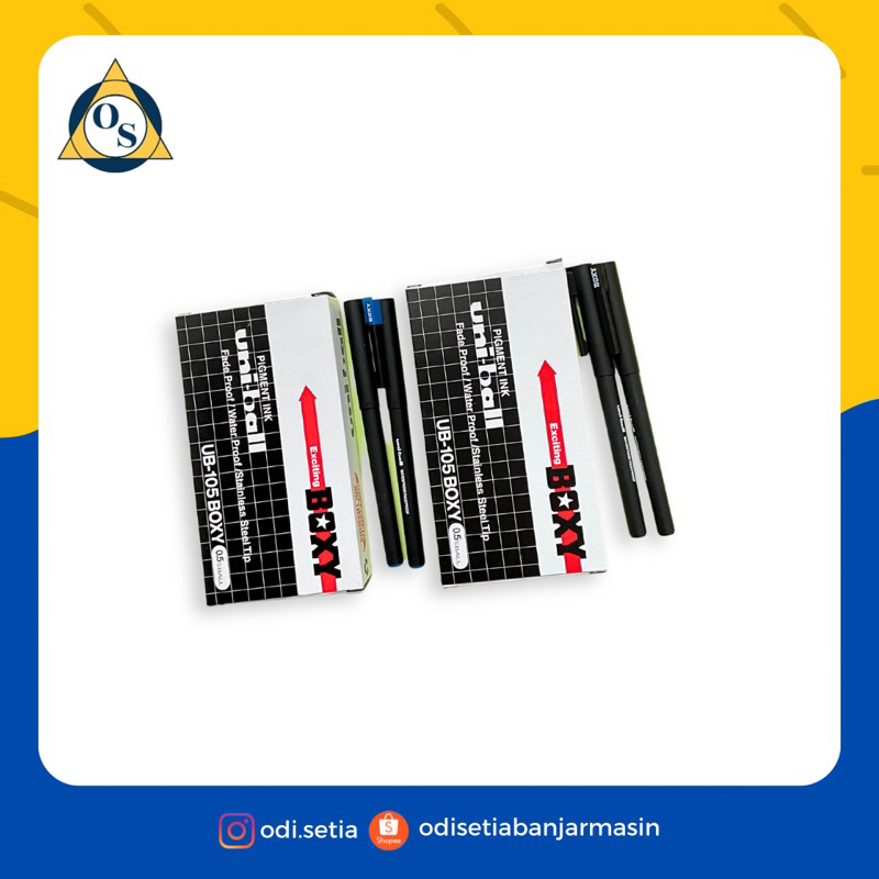 Jual PULPEN BOXY UNIBALL HITAM DAN BIRU | Shopee Indonesia