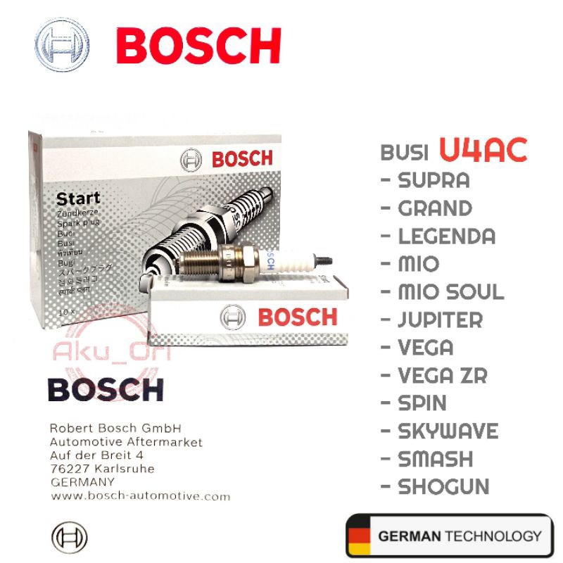 Jual 10 pcs BUSI BOSCH U5AC (C7HSA) untuk motor supra grand mio smash ...