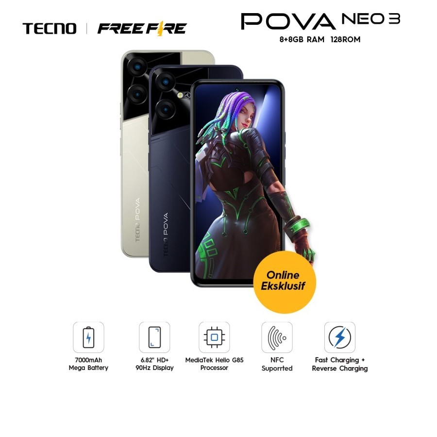 Jual TECNO POVA NEO 2 4/128 & POVA NEO 3 8/128GB GARANSI RESMI | Shopee Indonesia