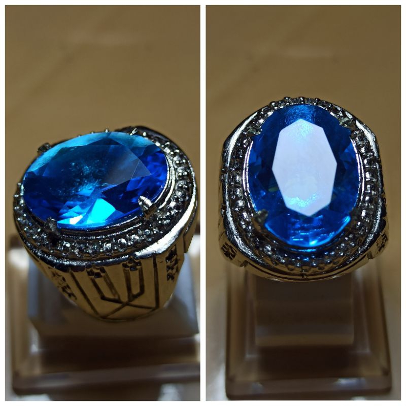 Jual natural batu akik Topaz London Size Kantoran Ring Alpaka super ...