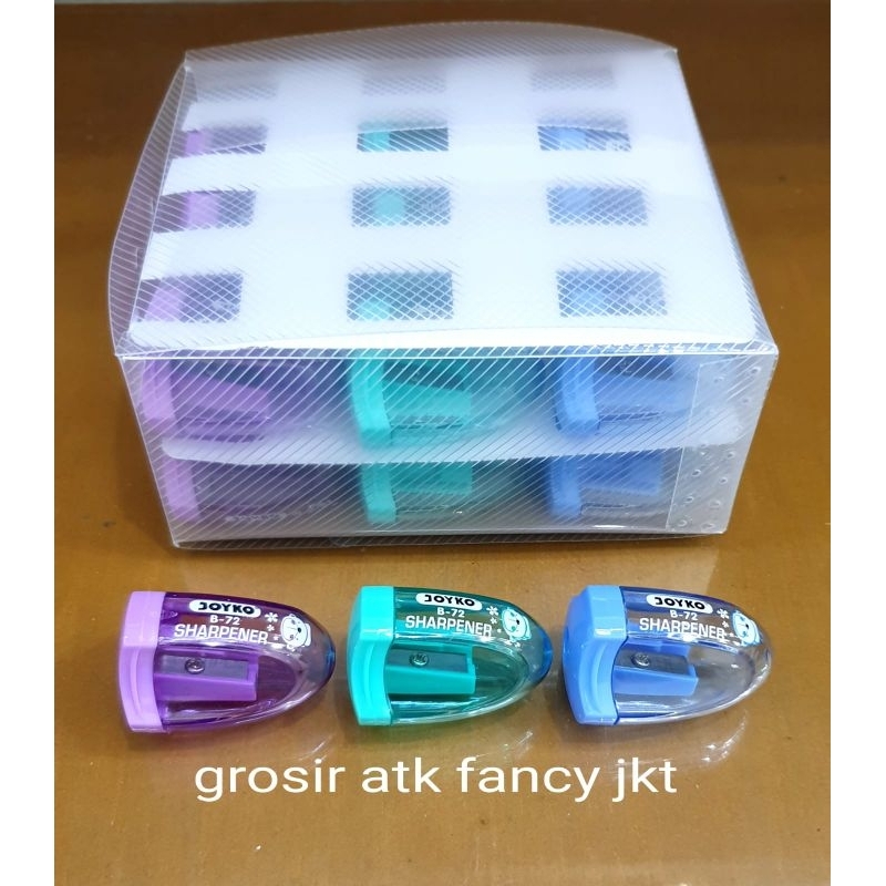 Jual ( 24 buah ) B 72 Rautan Serutan Kerikan Sharpener Pensil Joyko B-72 warna B72 | Shopee ...