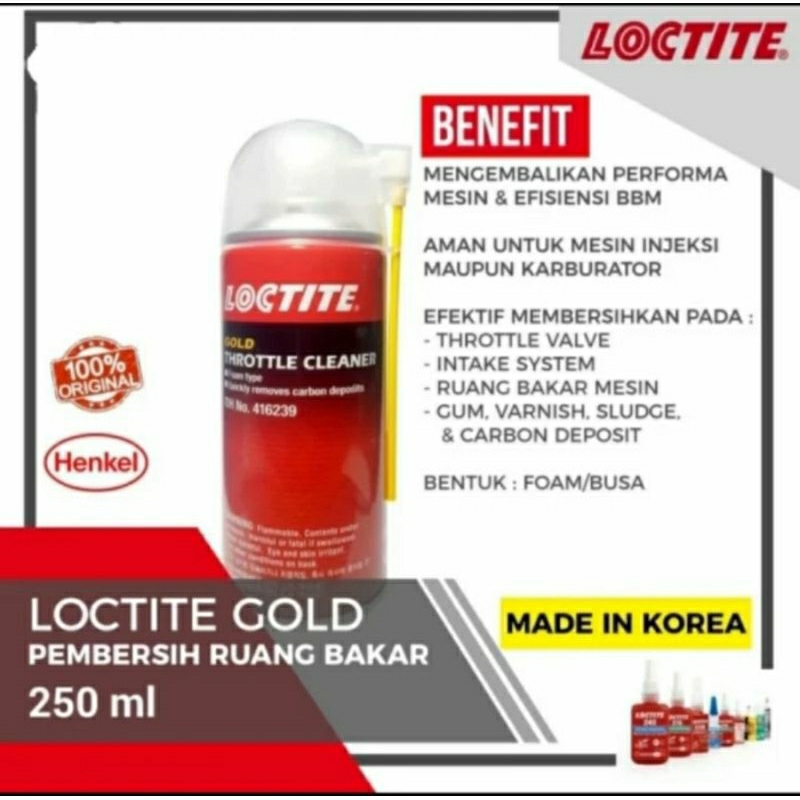 Jual Loctite Gold Throttle Cleaner 416239 / Chamber Injector Clean Foam ...