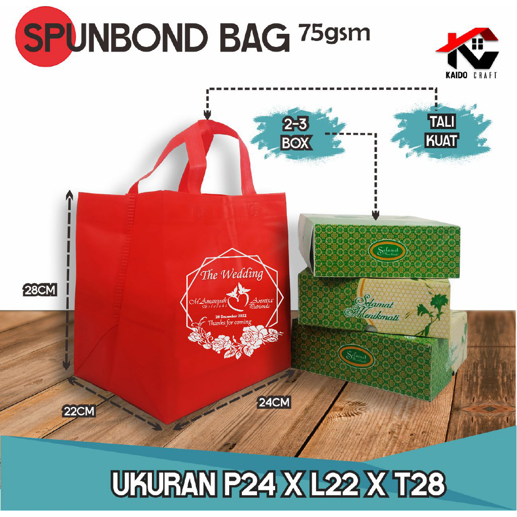 Jual TAS SPUNBOND BOX NASI BERKAT TAS NASI BOX SPUNBOND P24 X L22 X T28 TAS BINGKISAN KADO ...
