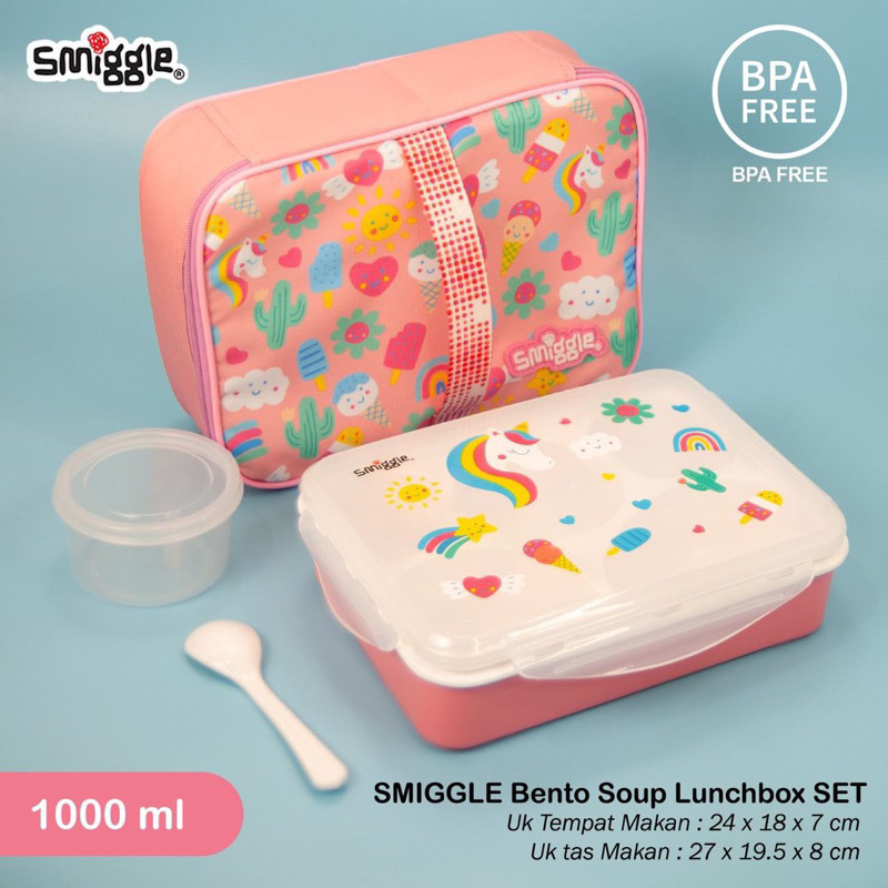 Jual smiggle lunch box anak tempat makan anak smiggle kotak makan anak sekat box bento nasi ...