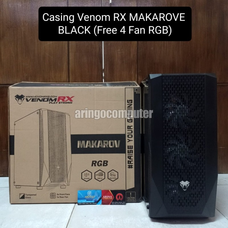 Jual Casing Venom RX MAKAROV - BLACK (Free 4 Fan RGB) | Shopee Indonesia