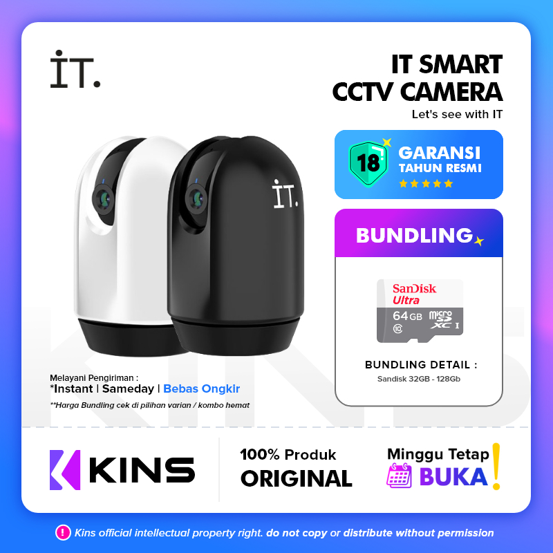 Jual IT CCTV Smart Wifi Camera 1080p Full HD Night Vision IP Cam PTZ ...