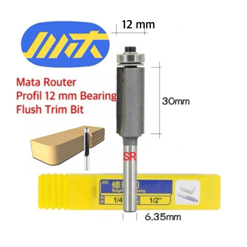 Jual Mata Router/ Profil 12 mm Bearing/ Roda 151-021/ Flush Trim Bit ...