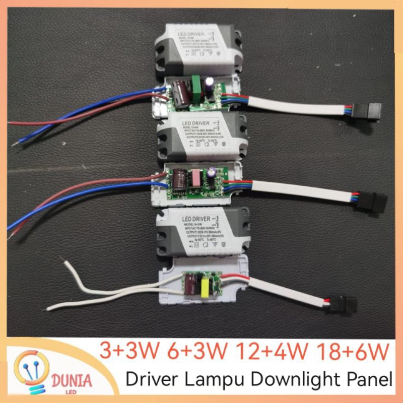 Jual Led Driver Lampu Downlight Panel 2warna 3+3W sampai 18+6W | Shopee ...