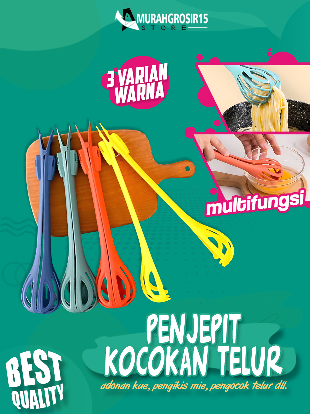 Jual Kocokan Telur & Penjepit Telur 3 in 1-Egg Beater Baking Whisk ...